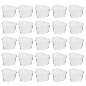 Didiseaon 50Pcs Heart Shaped Condiment Container Clear Plastic Seasoning Containers Small Boxes with Lid Bowl for Home Kitchen Takeout Use 50ml