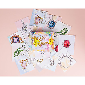 You're a Gem!: 20 Notecards and Envelopes (Jewelry Themed Stationery, Watercolor Note Cards by Artist Samantha Hahn)