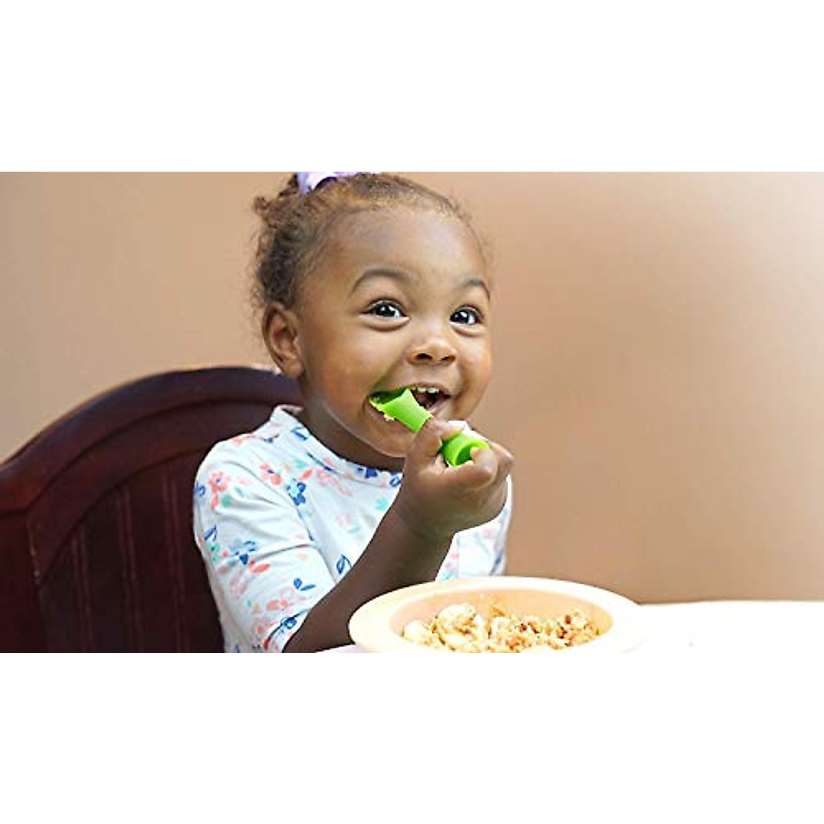 Olababy 100% Silicone Soft-Tip Training Spoon and Suction Bowl with Lid Bundle