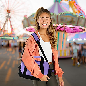 Dalix 14" Small Duffle Bag Two Toned Gym Travel Bag in Purple