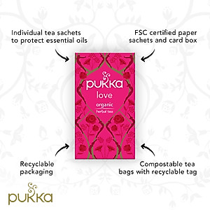 Pukka Organic Herbal Tea Love 20 Tea Bags