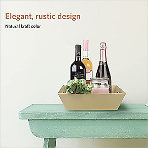 Upper Midland Products [5PK] Large Baskets For Gifts Empty To Fill | Bulk Gift Basket Kit- 10x12” Big Kraft Basket | Christmas, Valentines, Thanksgiving, Easter | Gift To Impress