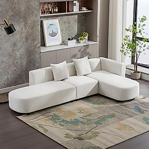 Minimalism Industrial Style Modular Sectional Sofa 4-5 Seaters Convertible L-Shaped Sofa Couch,Modern Couch Sofa for Living Room Office (Beige)