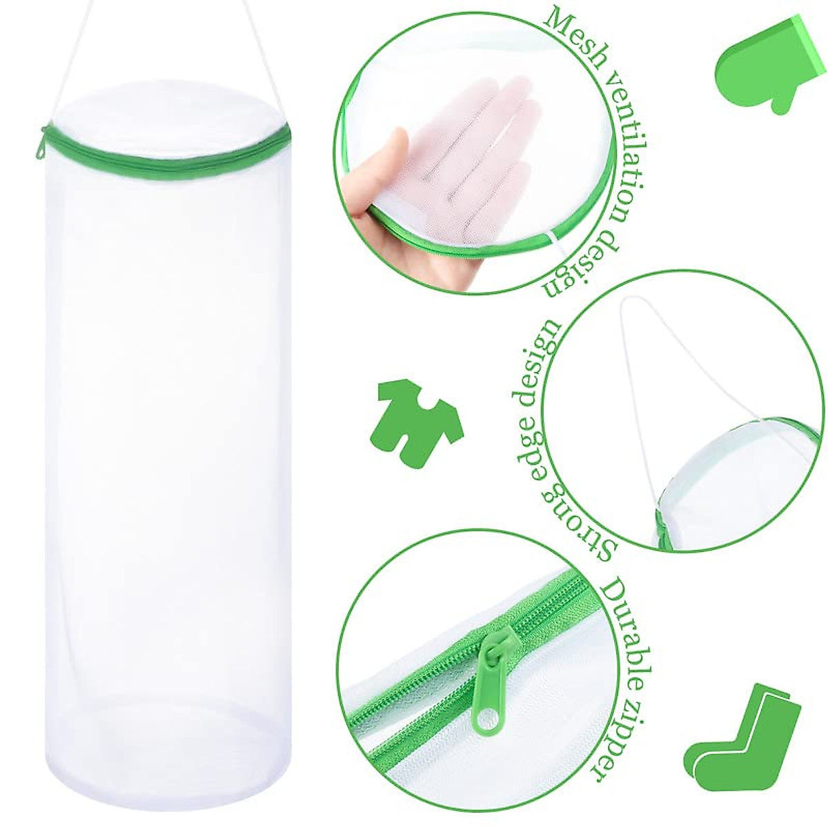 Socks Mesh Wash Bag Hanging Mesh Laundry Bag with Zipper Sock Laundry Bag for Washing Lingerie Bag Underwear Washing Bags for Clothes Bras Dorm Home(3 Pieces)