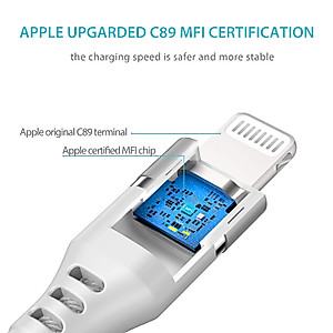 Syncwire iPhone Charger Cable-[6.6ft/2m,Upgraded C89 MFi Certified] Premium Nylon Fast Charging iPhone Cable, Apple Charger Lead for iPone 13/13 Pro/13 Pro Max/12/12 Pro/11/11 Pro/XS/XR/8, iPad