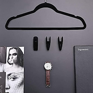 Trgowaul Velvet Hangers Clips, Pants Hangers Velvet Clips, Strong Finger Clips Perfect for Thin Velvet Hangers (40pc, Black)