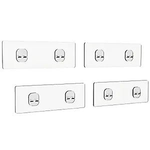 MASOFFI 4 Packs Transparent Adhesive for No Drilling Corner Shower Caddy, Adhesives Hook Strip No-trace Wall Sticker for Bathroom Shelf, Shower Organizer, Shampoo Holder