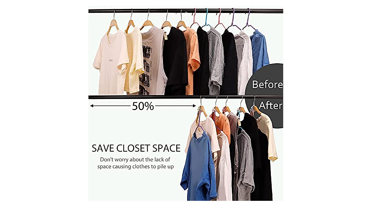 200 PCS Space Saving Clothes Hanger Connector Hooks