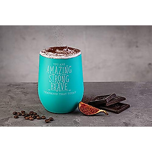 DIVERSEBEE Inspirational Thank You Gifts for Women, Mom, Girls, Wife, Girlfriend, Coworker, Nurses, Best Friend, Encouragement Birthday Wine Gifts for Her - Insulated Wine Tumbler Cup with Lid (Aqua)