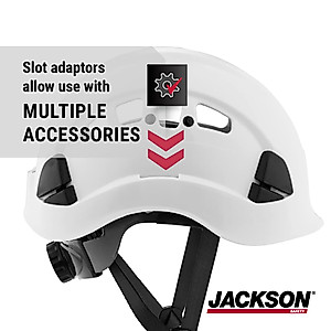 Jackson Safety CH400V Climbing-Style Hard Hat - Vented Construction Helmet with Chin Strap & Cup - ANSI Z89.1 & OSHA Compliant - (Multiple Colors)