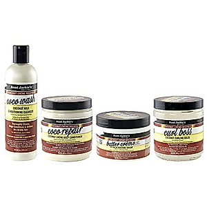 Aunt Jackie's Coconut Crème Recipes Coco Repair Deep Hair Conditioner, Delivers Nourishment, Stops Damage, Breakage for Natural Curls, 15 oz
