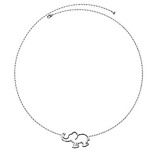 VAttract Good Luck Elephant Jewelry Necklace Silver Charm Pendant Necklaces for Women and Teen Girls Birthday Gifts Adjustable 16 Inch