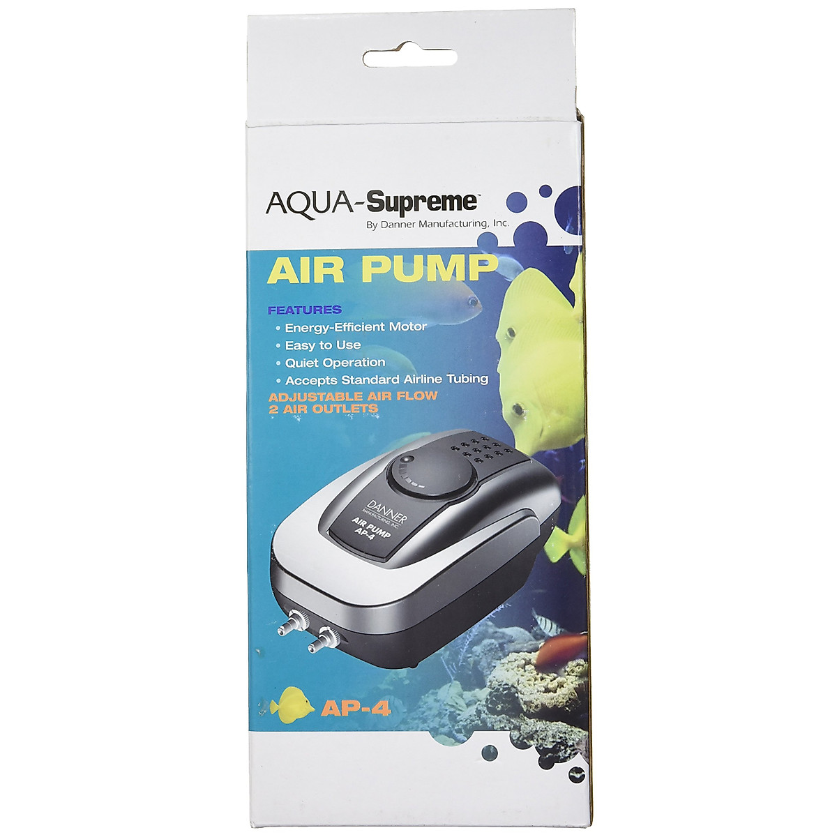 Danner Manufacturing, Inc. Supreme Oxy-Flow Low Volume Aquarium Air Pumps, AP-4 Aquarium Air Pump, 3.5-watt, No.06404,1 Count (Pack of 1),6404