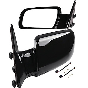 SCITOO Side View Mirrors A Pair of Mirrors Fit Compatible with 1988-1999 for Chevy C1500 C2500 C3500 for Chevy K1500 K2500 K3500 1995-2000 for Chevy Tahoe Manual Folding 15036360