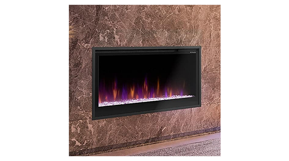 Dimplex 36-Inch Slim Built-in Electric Fireplace with Multi-Fire Color Tech