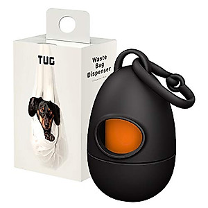 TUG Dog Waste Bag Dispenser with Dog Poop Bags, 15 Bags Per Roll, With Black Dispenser