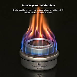 iBasingo Titanium Mini Spirit Stove Cooker Burner with shelf for Outdoor Camping Picnic Backpacking A-Ti2001C