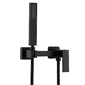 MINJING Black Bidet Sprayer for Toilet, Handheld Brass Cloth Diaper Sprayer Kit, Wall Mounted Hot and Cold Bidet Faucet, Bathroom Toilet Bidet Attachment Set for Personal Hygiene