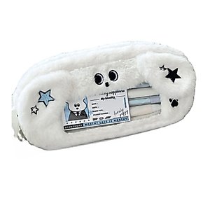 irLocy Cute Pencil Case Plush Kawaii Pencil Pouch Aesthetic Supplies Cute Pencil Pouch (white)