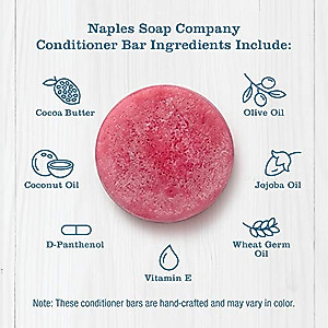 Naples Soap Company, Protein Enriched, 50-75 Use, Solid Hair Conditioner Bar, Eco-Friendly Haircare, Helps Ensure Vibrant, Healthy Hair, All Hair Types, Sunkissed, 1oz