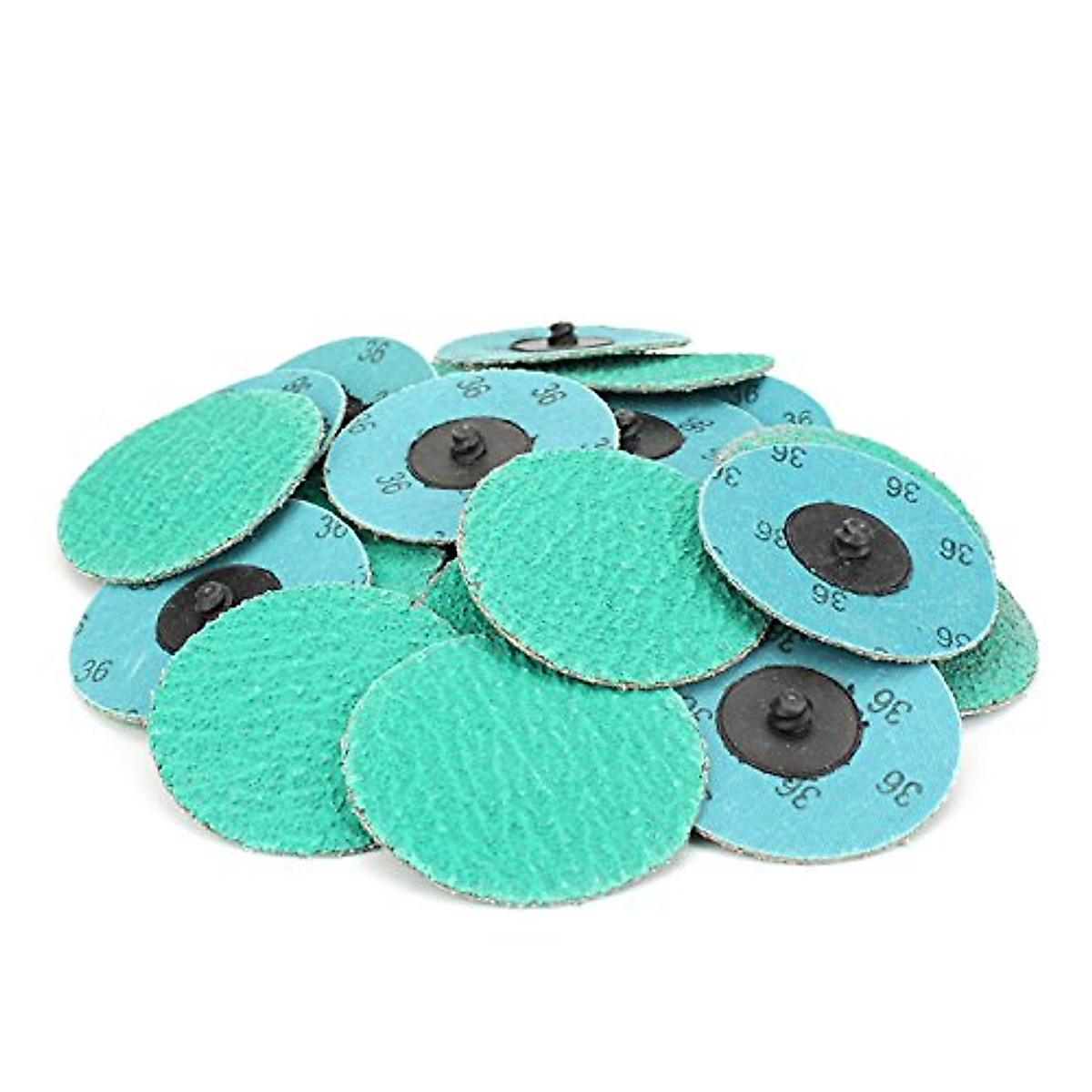 BHA Green Zirconia with Grind Aid Quick Change Sanding Discs Type R Male Roll On, 3" (36 Grit) - 25 Pack
