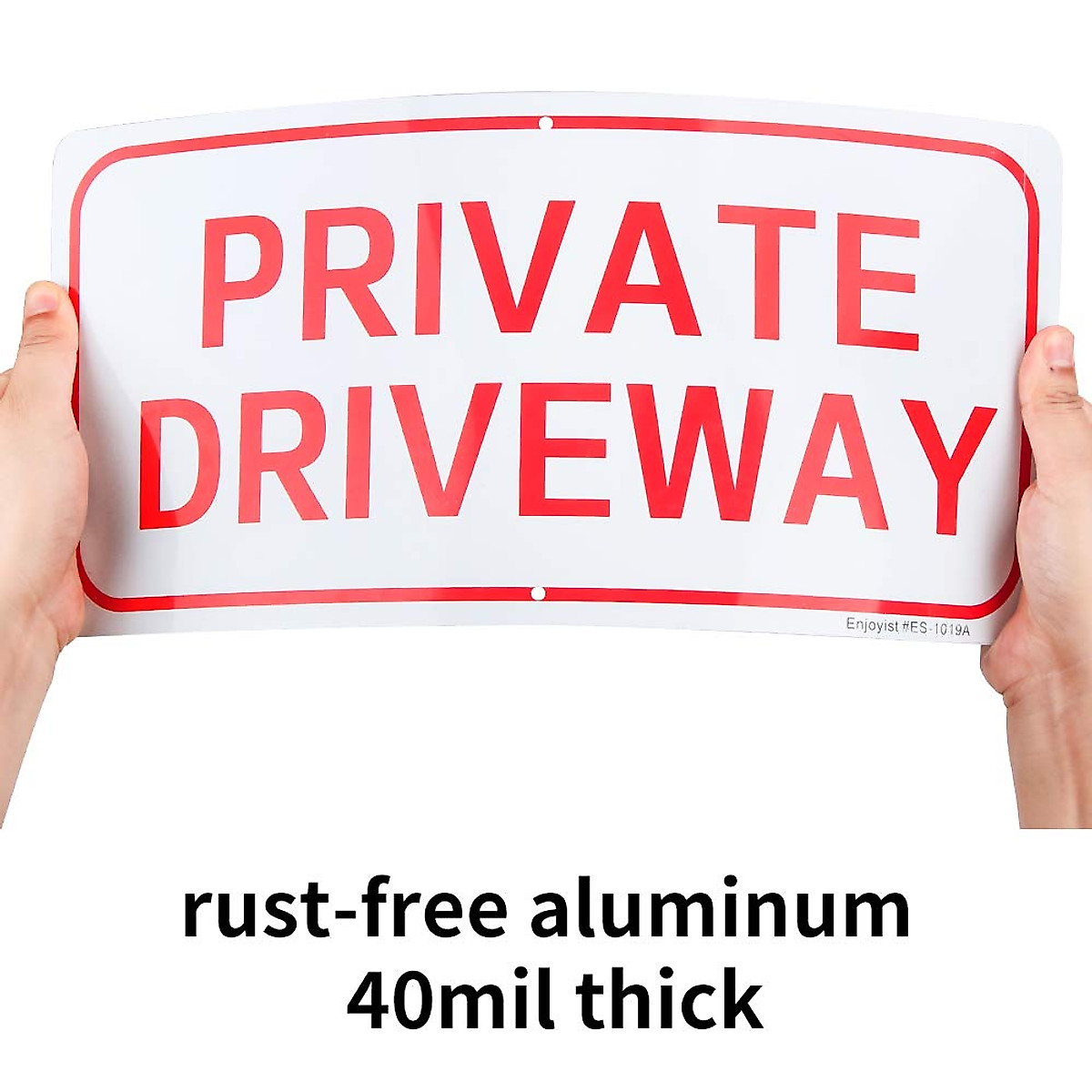 2 Pack Private Driveway Sign, 14"x 7" .04" Aluminum Reflective Sign Rust Free Aluminum-UV Protected and Weatherproof
