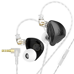 KZ ZEX in Ear Earphones, Electrostatic Wired HiFi Earbuds, KZ Low Voltage Electrostatic Dual Magnetic Dynamic Unit Noise Cancelling Headphones(Black Mic)