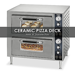 Waring WPO750 Double-Deck Pizza Oven (Dual Door), Silver