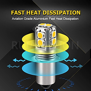 Ruiandsion Upgrade LED Flashlight Bulb 6-40 Volt P13.5S Base LED Bulb White 6V 9V 12V 18V 19.2V 24V Replacement for Flashlight Torch Lantern Work Lights,Non-Polarity