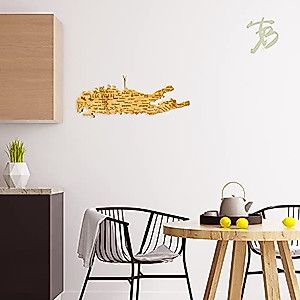 Totally Bamboo Destination Long Island Shaped Serving and Cutting Board, Includes Hang Tie for Wall Display