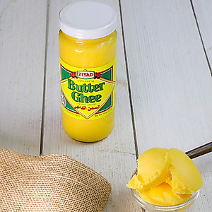 Ziyad Brand Butter Ghee, Clarified Butter, Perfect High Heat Cooking, Roasted Vegetables, Sautées, Hot Drinks (Chaider) and Finishing Oil! 16 oz