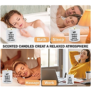 10oz Funny Mom Candle Christmas Gifts for Mom from Favorite Child Daughter Son, Xmas Holiday Best Mom Ever Gifts Parents Candle Gifts, Birthday Step Mom Mother in Law Gift, Mom Lavender Scented Candle