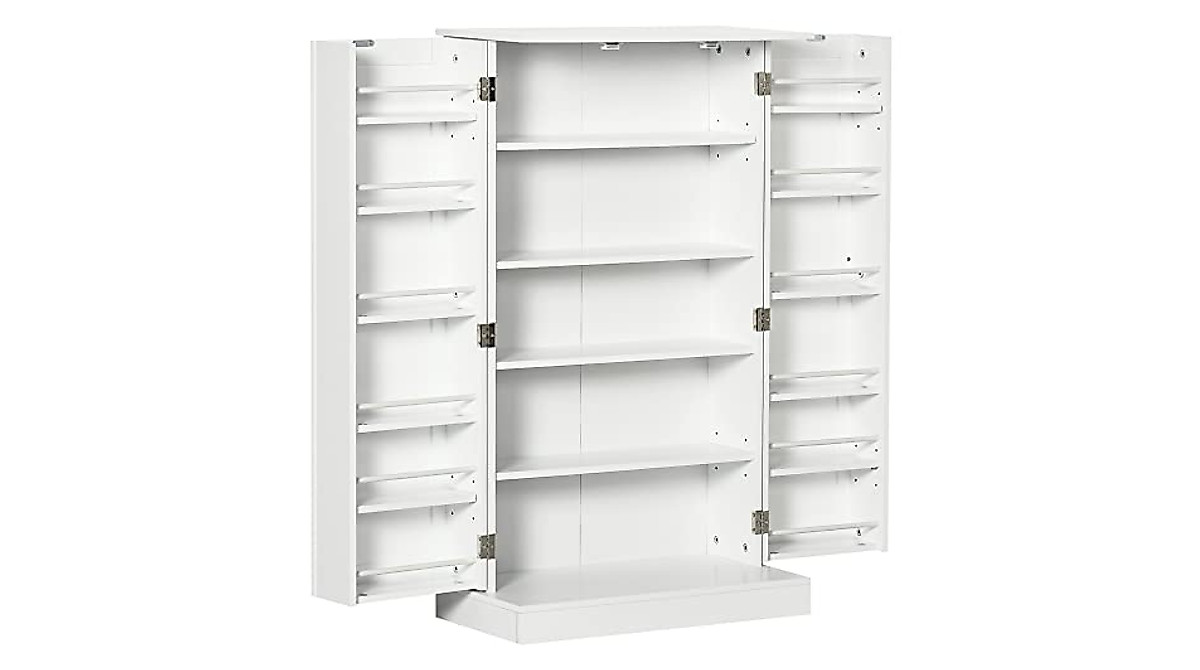 HOMCOM 41" White Farmhouse Kitchen Pantry Storage