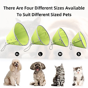 Vehomy Cat Recovery Collar Adjustable Cat Dog Cone Collar Pet Elizabethan Collar Soft Lightweight Dog E Collar for Cat Kitten Puppy to Stop Licking Wounds After Surgery Green XL