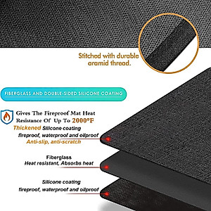 UBeesize Thickened 60x42 inch Under Grill Mat for Outdoor Grill, Fireproof Mat for Lawn, Smokers, Gas Grills, Deck and Patio,Fireplace Mat Fire Pit Mat,Oil-Proof Waterproof Non-Slip BBQ Protector