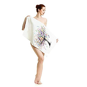 oFloral Tree Hand Towels Cotton Washcloths,Abstract Music Notes Tree of Life Comfortable Soft Towels for Bathroom Spa Gym Yoga Beach Kitchen,Hand Towel 15X30 Inch