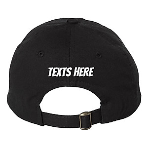 INK STITCH Unisex Vc300a Custom Stitching Logo Texts Monogrammed Cotton Baseball Caps (Black)