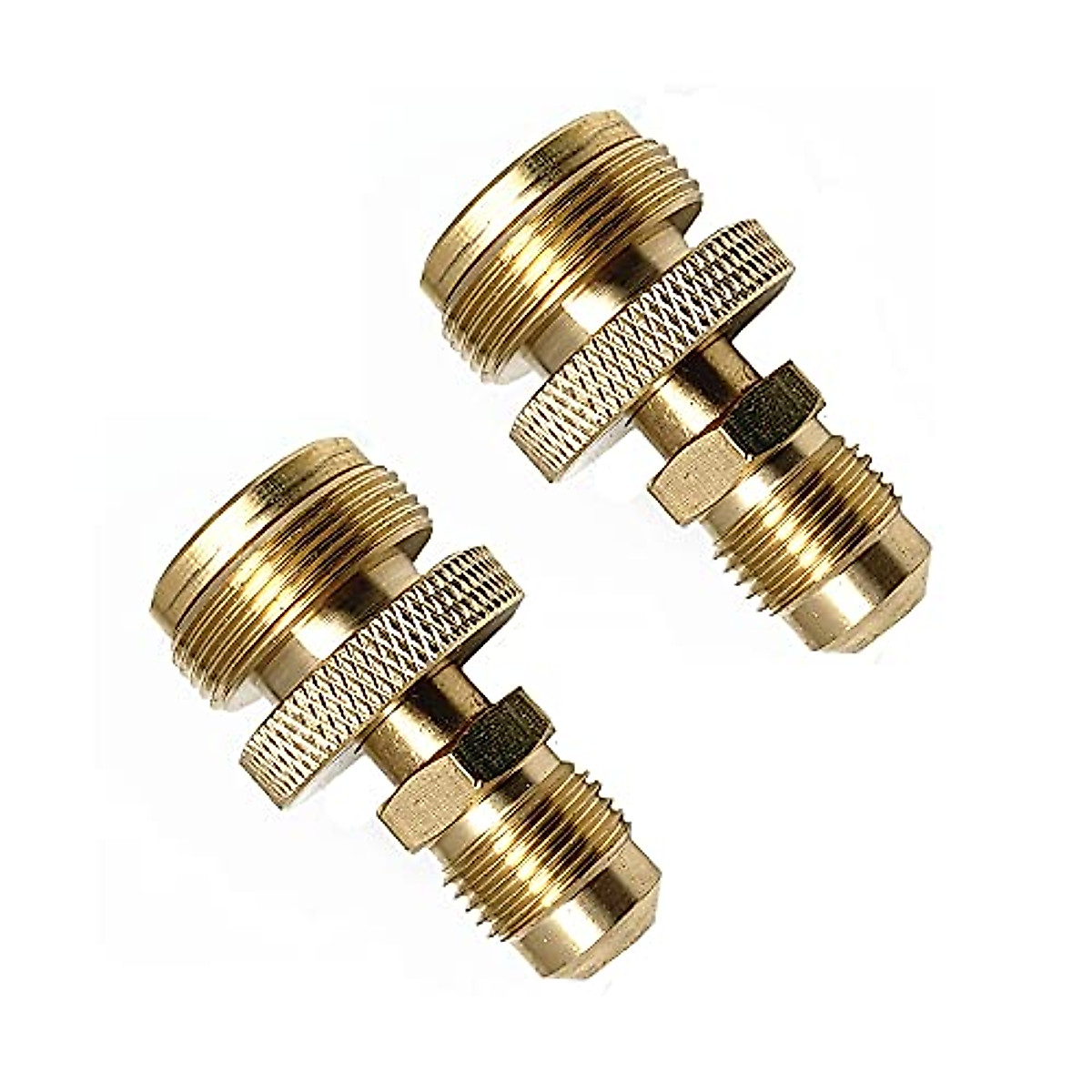 Acxico 2 pcs Grill Stove 1lb Propane Tank Regulator Adapter Connection to 3/8" Male Flare