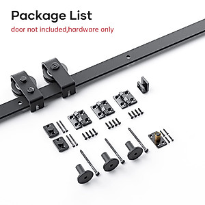 EaseLife 30" Bi-folding Sliding Barn Door Hardware Track Kit for 2 Closet Door,Top Mount Roller,Heavy Duty,Slide Smoothly Quietly,Easy Install,Black,No Door (Track Length 34" for Double 15" Wide Door)