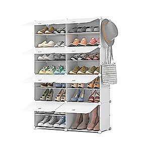 Shoe Rack, 8 Tier Shoe Rack Organizer 32 Pairs Shoe Cabinet Shoe Organizer for Closet Shoe Storage Cabinet Zapateras Organizer for Shoes, Shoe Rack for Closet for Entryway, Bedroom and Hallway, White