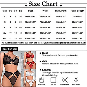 HUANKD Women's Lingerie Sexy, Sexy Naughty Underwear Lace Teddy Lingerie for Women, Women's Fashion Strapstwo-Piece Suit Solid Color Wireless Bra Underwear Panties Lengerie Plus Size (L, Black-1)