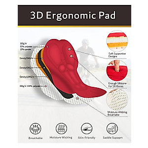 Przewalski Men’s 3D Padded Cycling Bike Bib Shorts, Bicycle Biking Bib Shorts Black