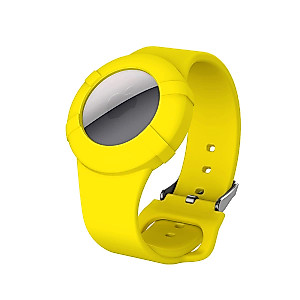 Kids Bracelet Case for AirTag 2021,Silicone Watchband Airtag Protective Cover for Kids Toddler Baby Children Elders,Anti-Lost Wearable Holder Fits Airtag. (Yellow), 10.8×0.15inch