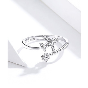 NanMuc Womens 925 Sterling Silver World Travel Souvenir Airplane Finger Ring Travel Trip Adjustable Open Finger Ring Wife Anniversary Jewelry