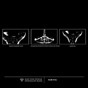 Krosno Margarita Cocktail Glasses | Set of 6 | 9.1 oz | Mixology Collection | Perfect for Home Restaurants and Parties | Dishwasher Safe | Gift Idea | Made in Europe