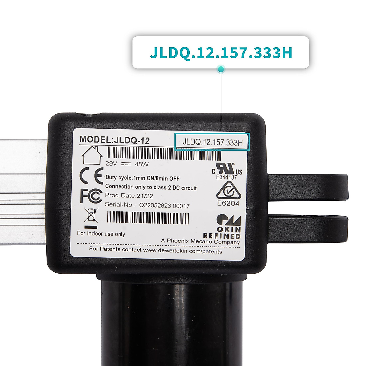 Okin Refined-R Motor Model JLDQ-12 & JLDQ.12.157.333H, Power Recliner Actuator Electric Lift Chair Motor Replacement Parts for JLDQ.12.157.333L