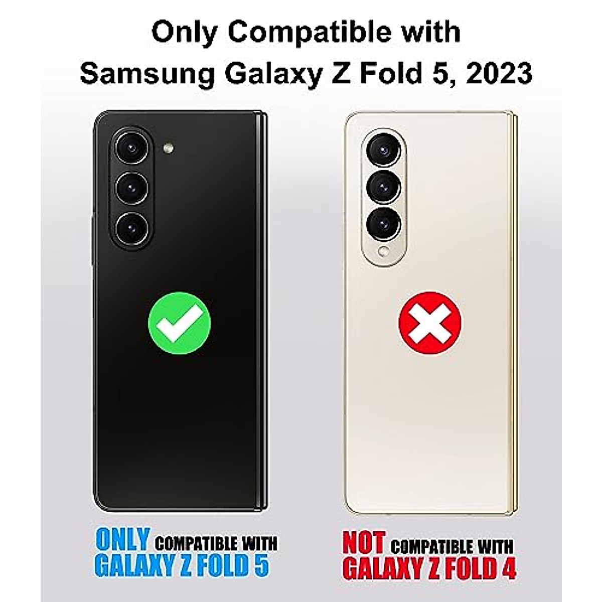 SIXBOX for Galaxy Z Fold 5 Case with Card Holder & Screen Protector & S Pen Holder & Slide Camera Cover & Hinge Protection, Shockproof Wallet Phone Case for Samsung Z Fold 5 2023, Rose Gold