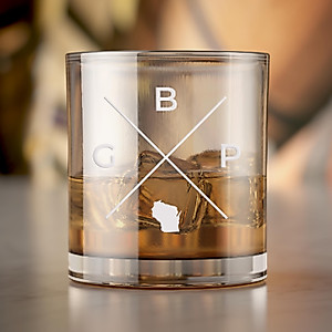 GBP Green Bay Wisconsin Round Rocks Glass - Unique Green Bay Gift, Wisconsin Gift, Wisconsin Glass, Green Bay Fan Gift