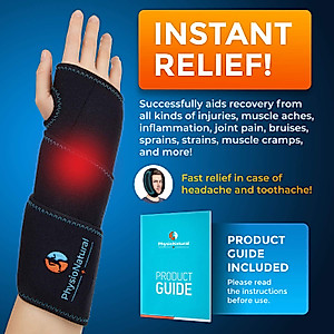 Wrist Ice Pack Wrap - Cold Therapy for Instant Pain Relief and Treatment of Carpal Tunnel, Tendonitis, Injuries, Swelling, Rheumatoid Arthritis, Sprains - Hand Support Brace with Reusable Gel Packs