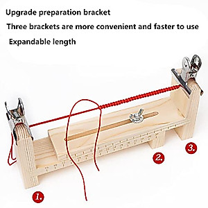Wooden Jig Bracelet Maker, Wristband Maker Kit with 2 Clips,Jig Bracelet Maker Wooden Frame - DIY Hand Knitting Bracelet Jig, Adjustable Jig Bracelet